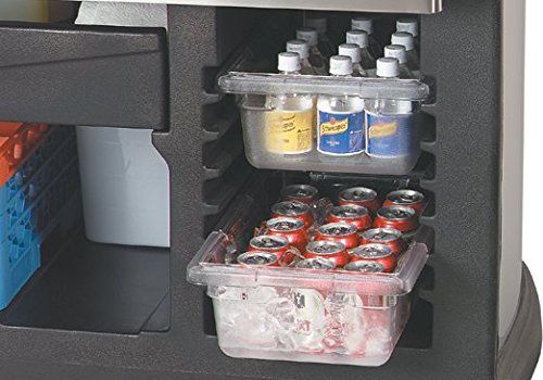 Carlisle FoodService Products Maximizer Portable Travel Bar Table with Locking Casters for Catering, Buffets, Restaurants, Ldpe, 56 X 26.5 X 48.5 Inches, Black