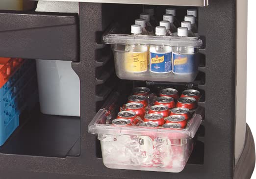 Carlisle FoodService Products Maximizer Portable Travel Bar Table with Locking Casters for Catering, Buffets, Restaurants, Ldpe, 56 X 26.5 X 48.5 Inches, Black