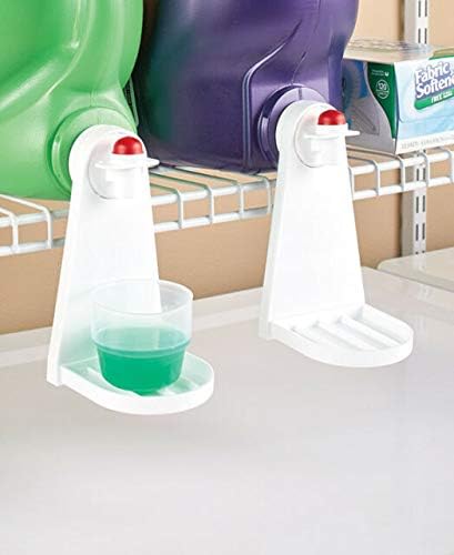 Tidy-Cup Liquid laundry detergent and fabric softener gadget (Pack of Two), fits most economic sized bottles, no more drips or mess