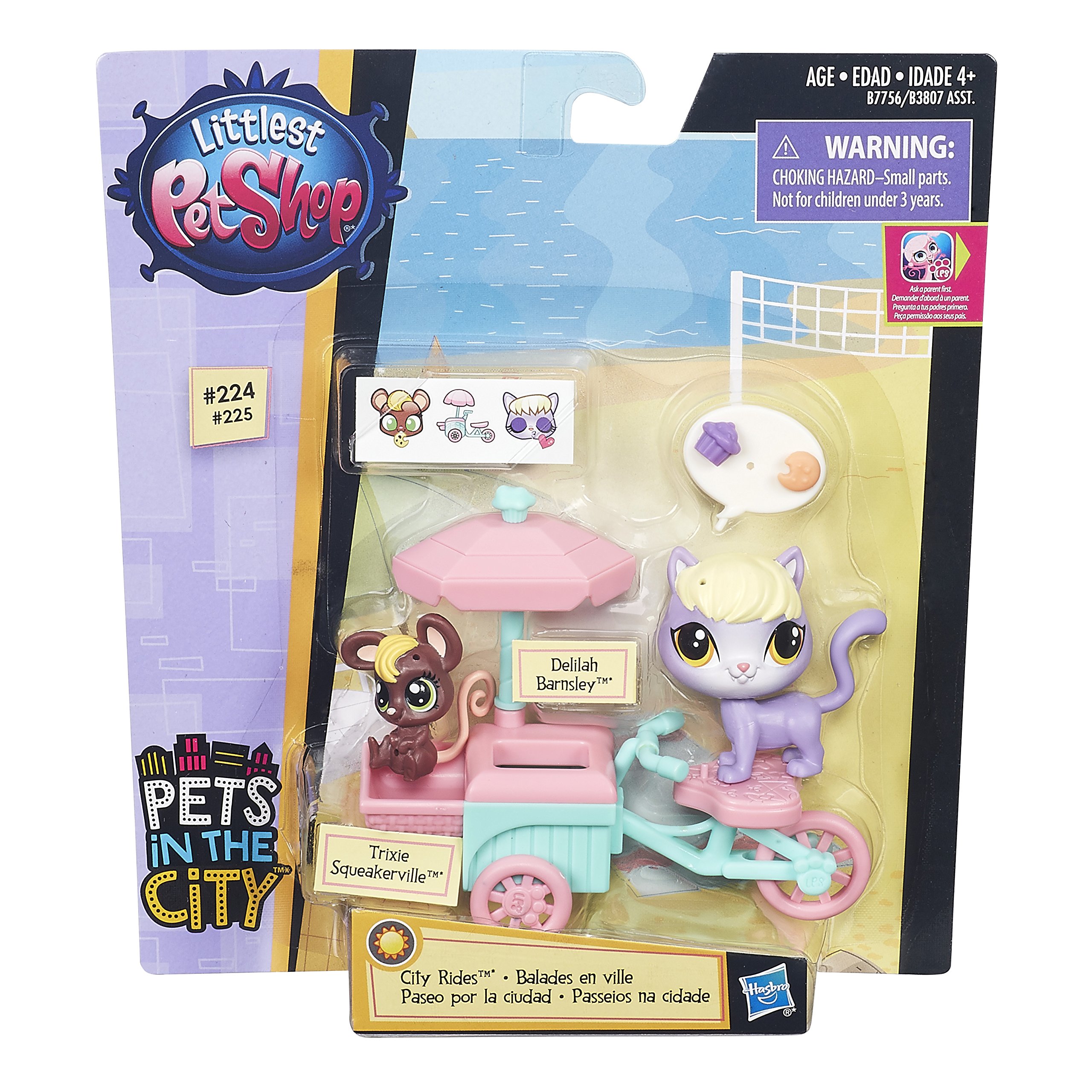 Littlest Pet Shop City Rides Kitten and Mouse Treat Cart