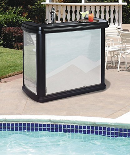 Carlisle FoodService Products Maximizer Portable Travel Bar Table with Locking Casters for Catering, Buffets, Restaurants, Ldpe, 56 X 26.5 X 48.5 Inches, Black