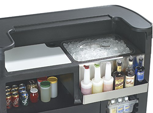 Carlisle FoodService Products Maximizer Portable Travel Bar Table with Locking Casters for Catering, Buffets, Restaurants, Ldpe, 56 X 26.5 X 48.5 Inches, Black