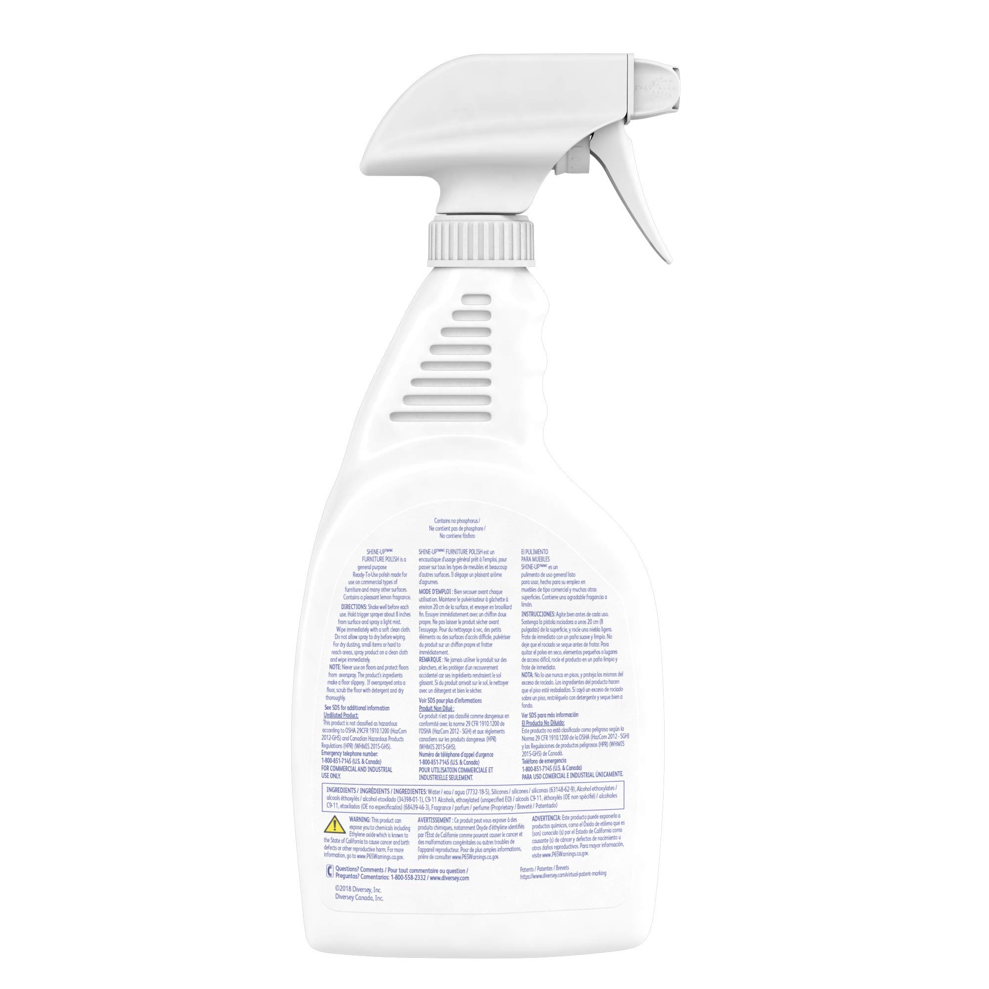 Diversey, DVO4995480, Shine-Up Lemon Furniture Polish, 1 / Each, White, 32-Ounce