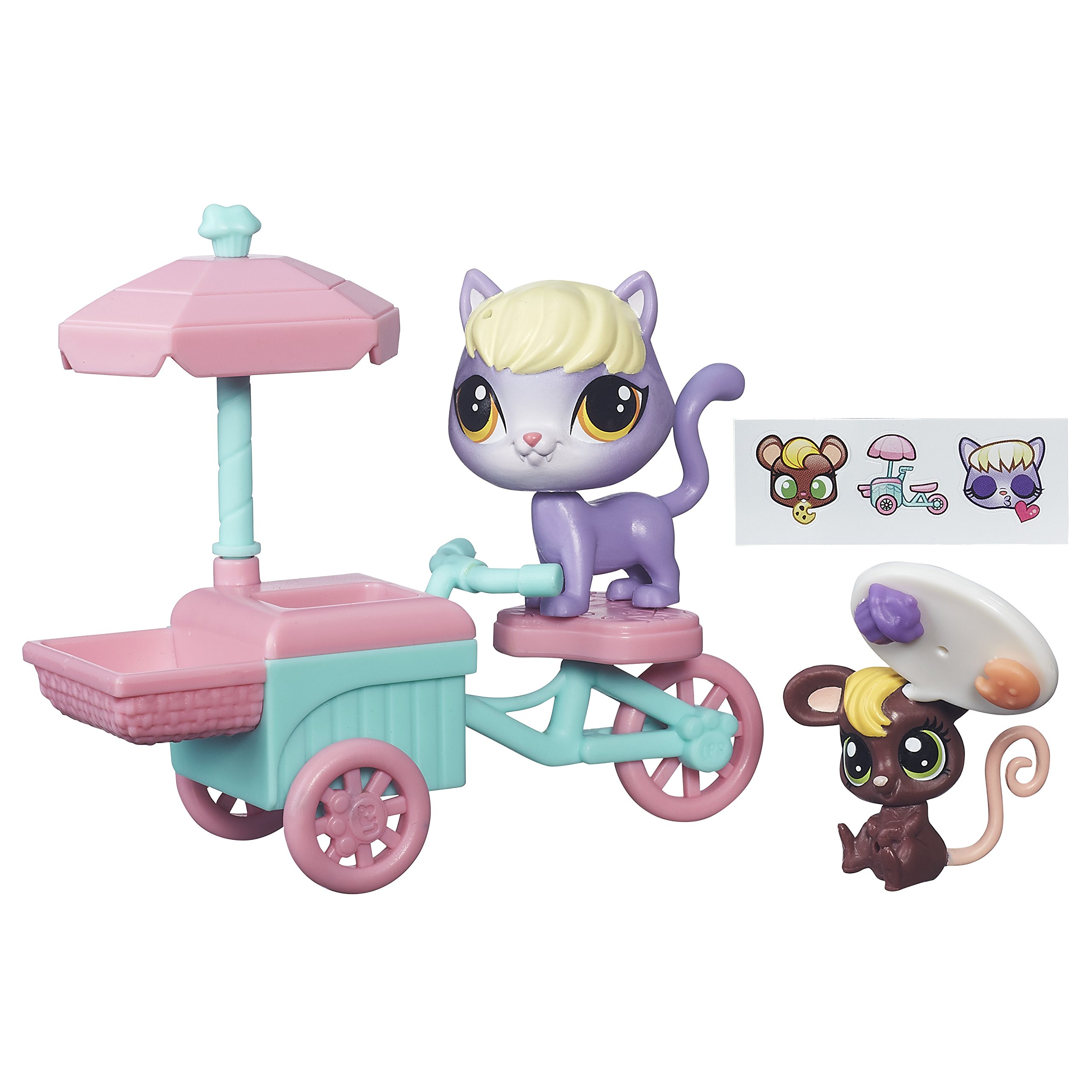 Littlest Pet Shop City Rides Kitten and Mouse Treat Cart