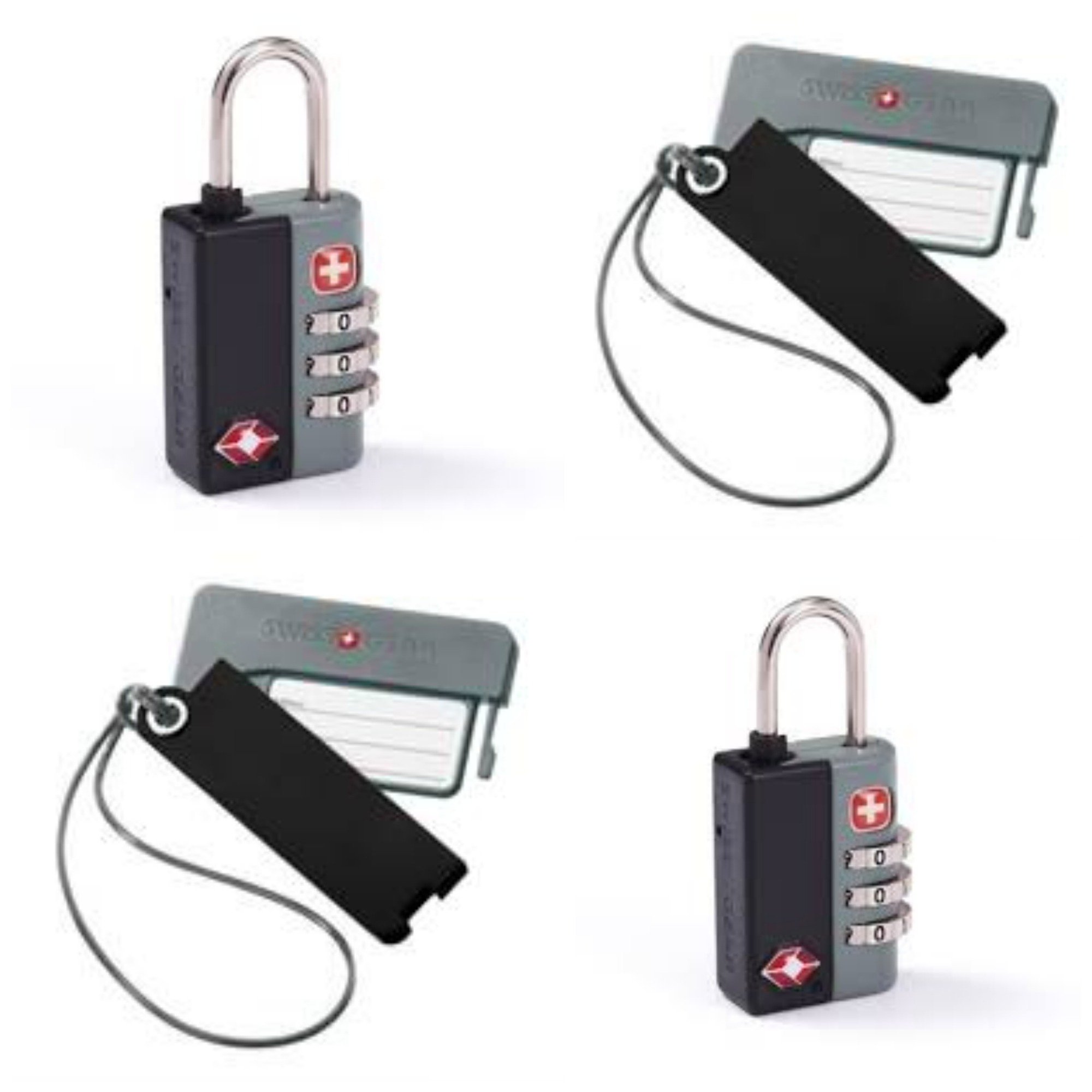 Swiss Gear Travel Sentry 3 Dial Combination Locks & Luggage Tags - Set of 2 Each4