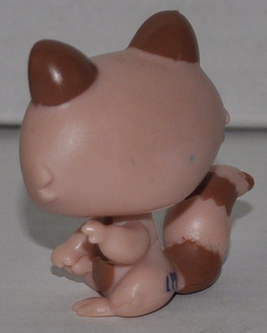 Raccoon #1409 (Brown, Blue Eyes) Littlest Pet Shop (Retired) Collector Toy - LPS Collectible Replacement Single Figure - Loose (OOP Out of Package & Print)