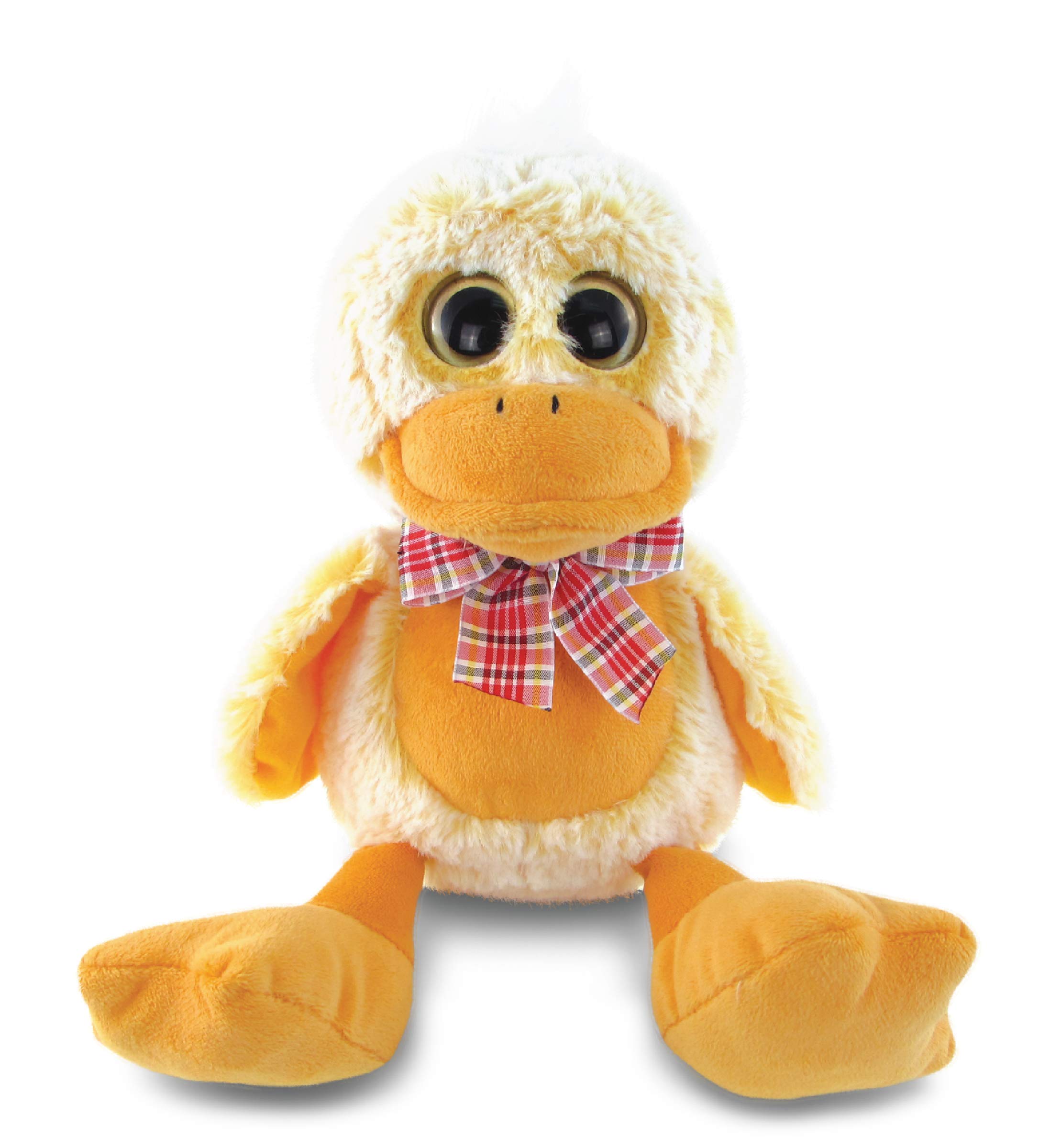 DolliBu Plush Duck Stuffed Animal - Soft Fur Huggable Sitting Yellow Duck, Adorable Playtime Duck Plush Toy, Cute Lake Bird Cuddle Gift, Super Soft Plush Doll Animal Toy for Kids & Adults - 9 Inches
