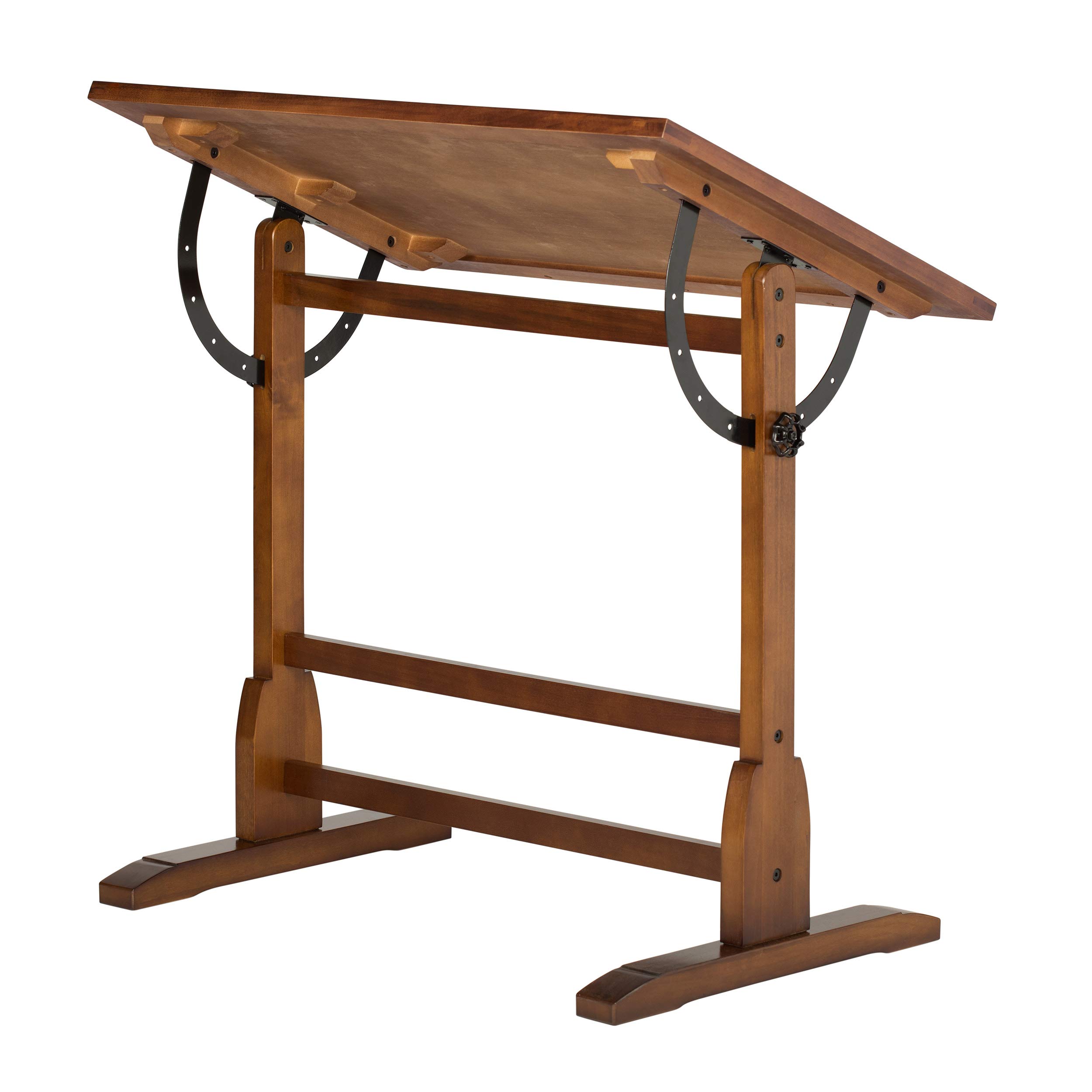 SD Studio Designs Vintage Rustic Oak Top Adjustable Drafting Craft Drawing Hobby Table Writing Studio Desk, 36''W x 24''D