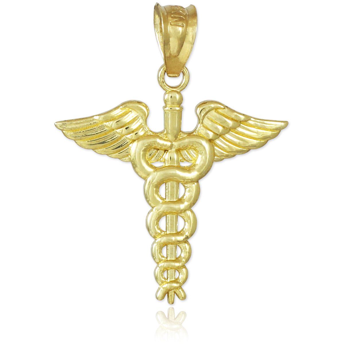American Heroes 14k Gold Caduceus Charm Pendant Necklace, 22"