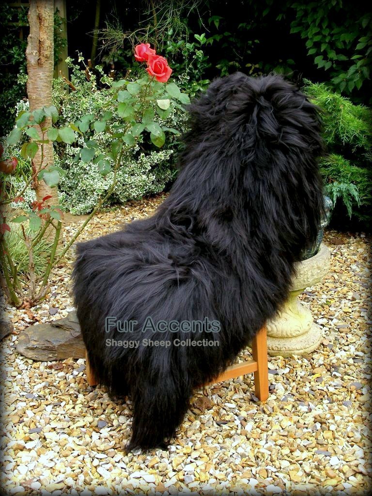 Shaggy Mongolian Sheepskin Faux Fur Throw Blanket Luxury Faux Fur Black Shag Minky Cuddle Fur Lining (5'x6')