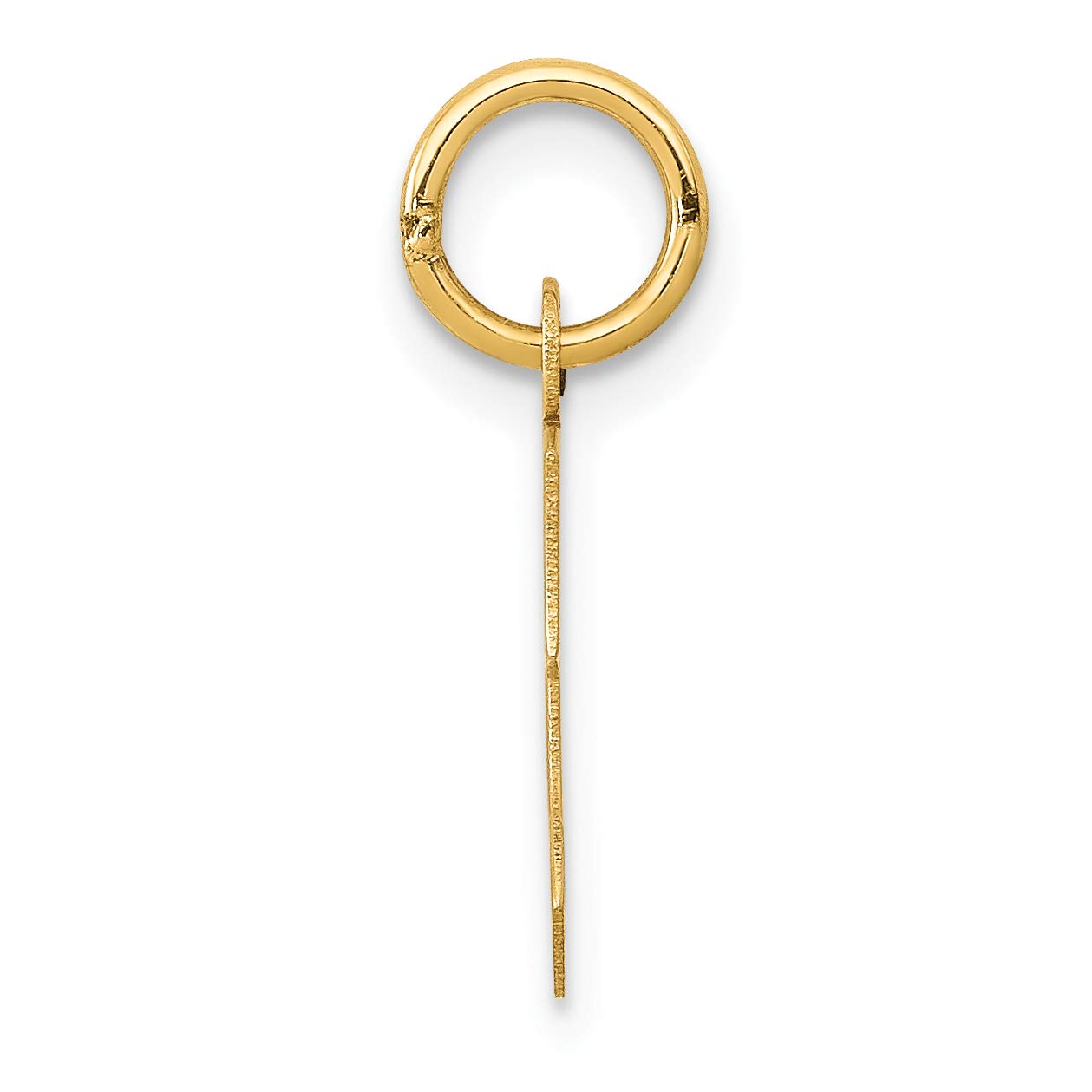 Mireval 14k Yellow Gold Small Block Initial C Charm (10 x 18 mm)