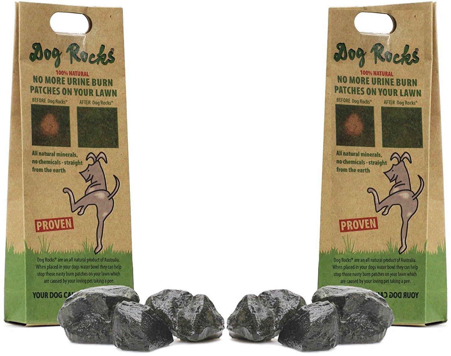 Dog Rocks Dog Pee Grass Neutralizer for Green Grass in 3-5 Weeks | Dog Grass Saver Rock | 100% Natural Urine Neutralizer for Lawn, Grass and Hedges | Grass Savers for Dog Urine | 400g, 4 Month Supply