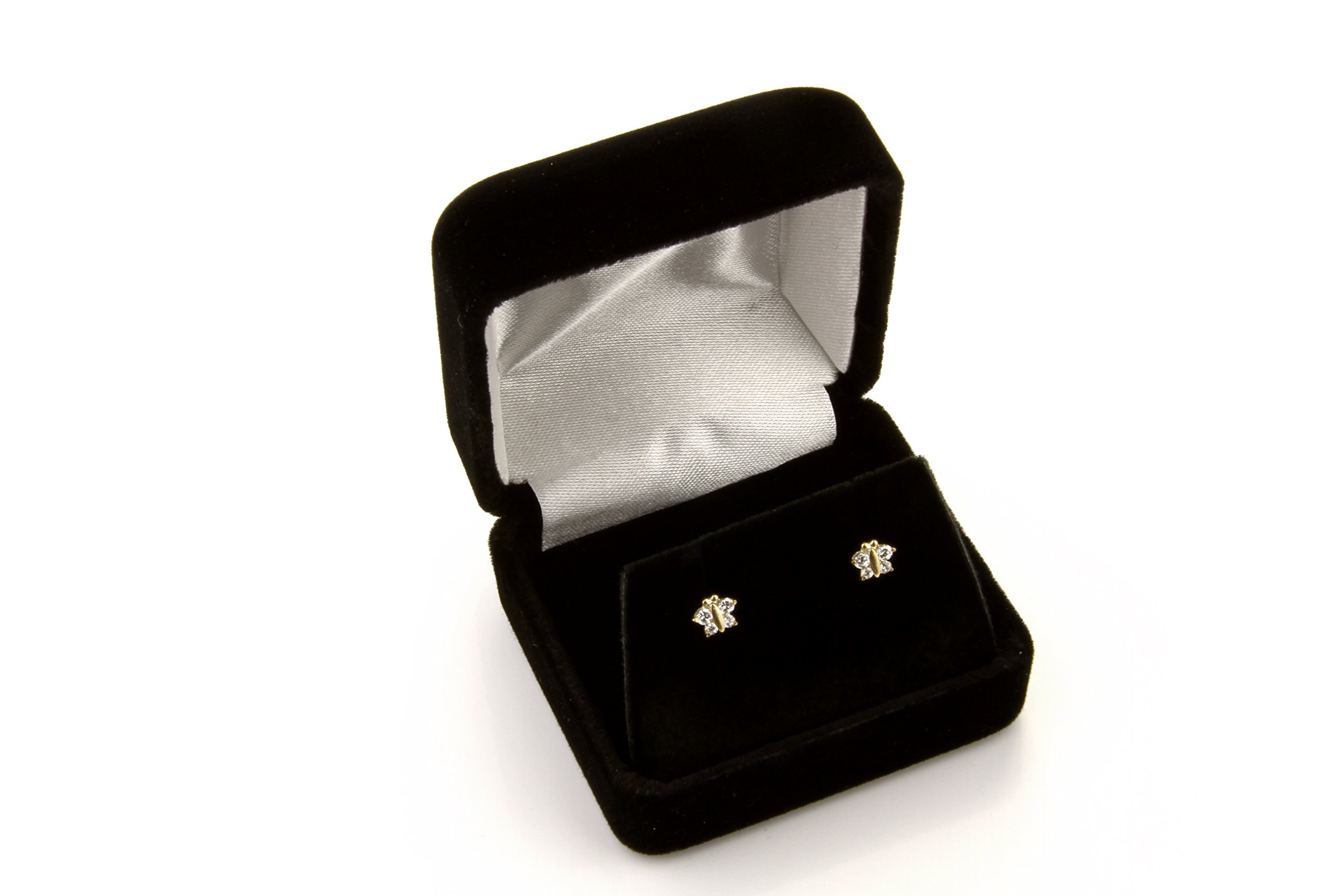 14k REAL White Gold Infinity Stud Earrings with Screw Back