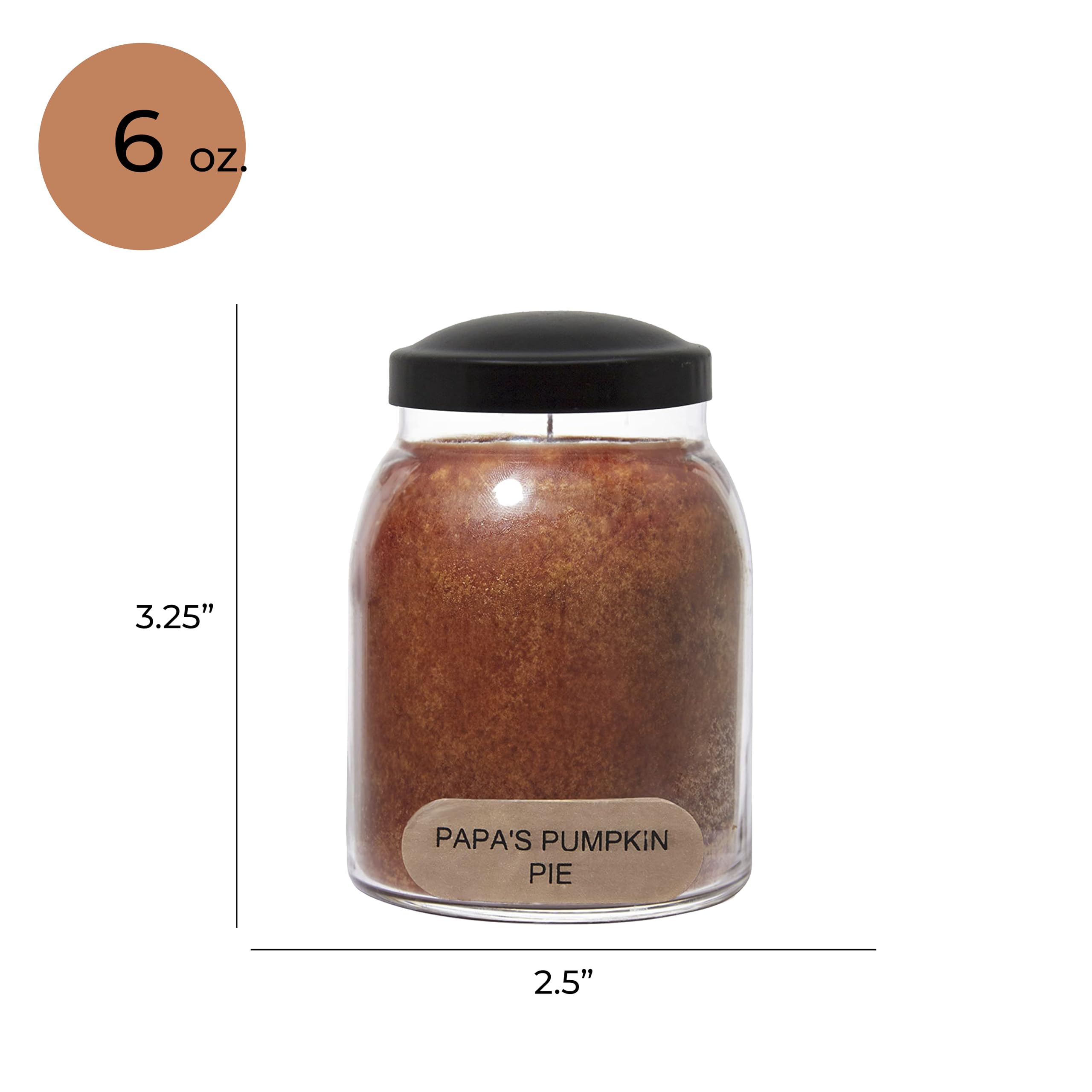 A Cheerful Giver - Papa's Pumpkin Pie Baby Scented Glass Jar Candle (6oz) with Lid & True to Life Fragrance Made in USA