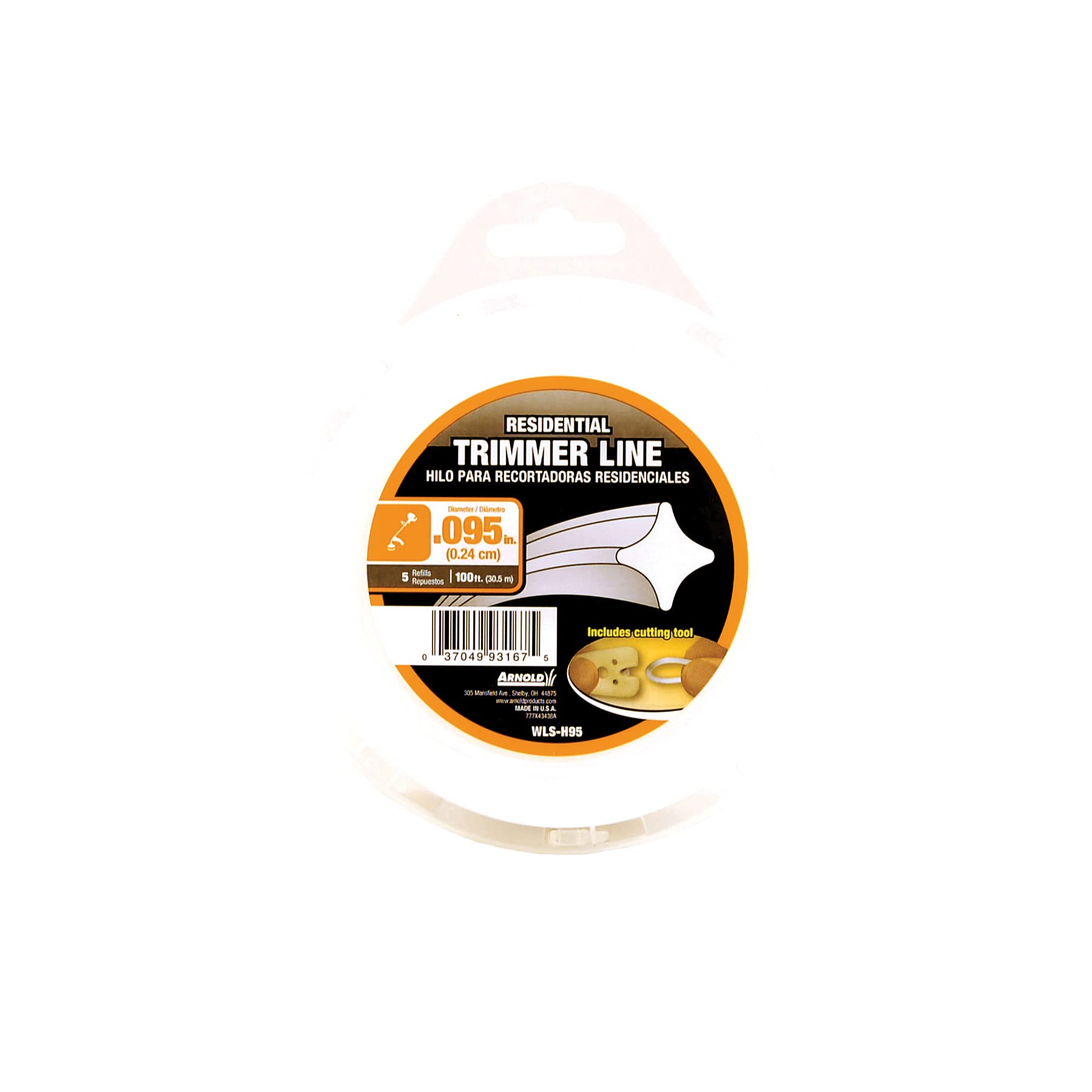 Arnold Residential Grade String Trimmer Line - .095-Inch x 100-Foot - Universal Fit, (WLS-H95)