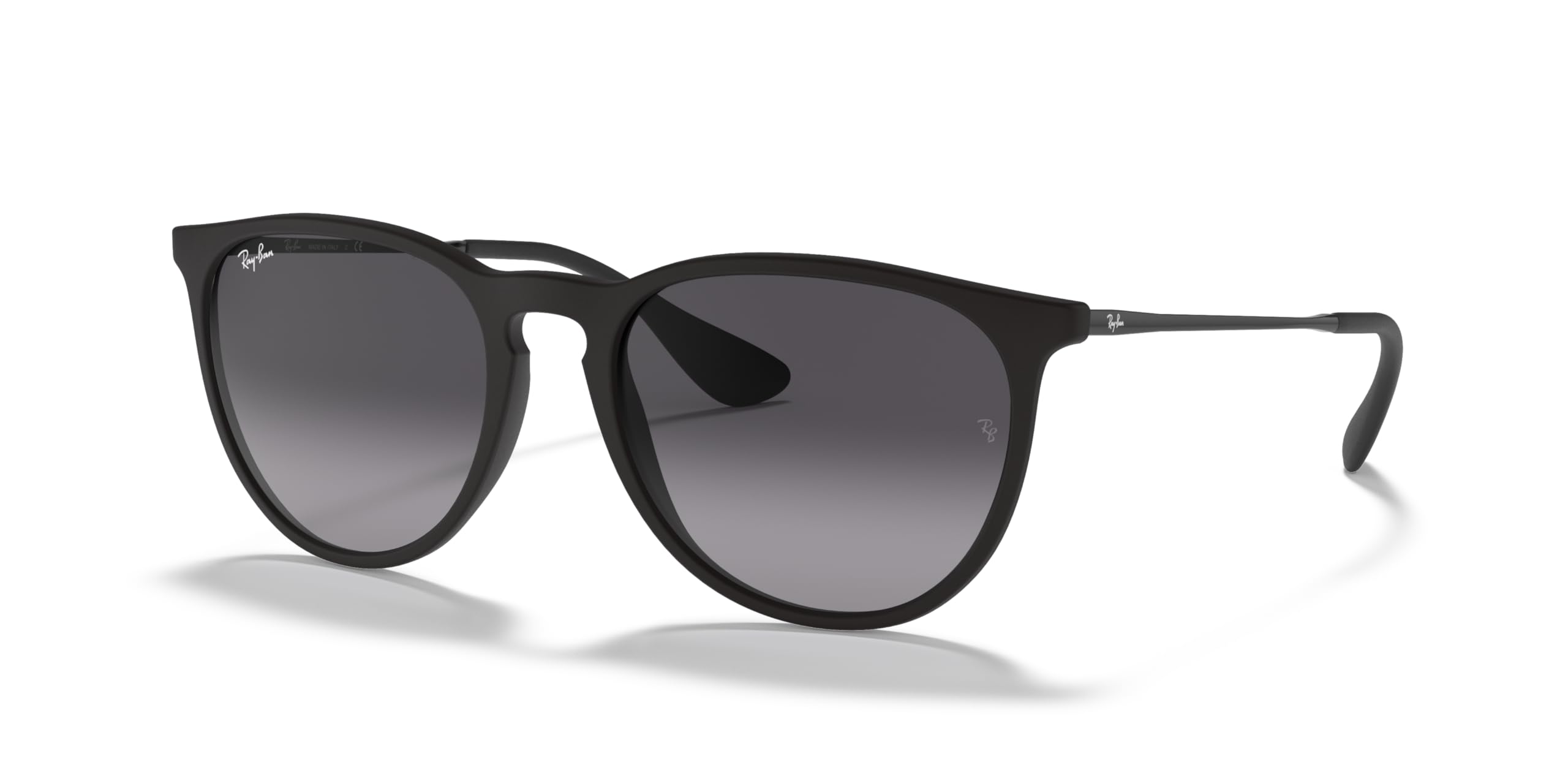 Ray-Ban Woman Sunglasses Rubber Black Frame, Grey Gradient Lenses, 54MM