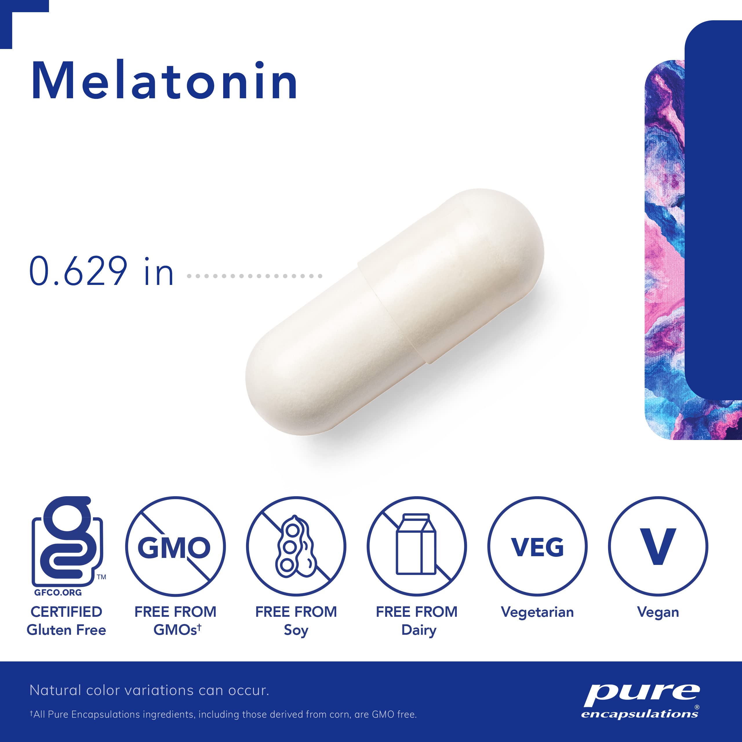 Pure Encapsulations Melatonin 3 mg - Antioxidant Supplement to Support Natural Sleeping & Relief of Occasional Sleeplessness - for Natural Sleep Support* - 60 Capsules