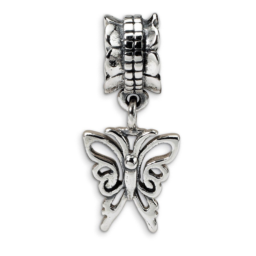 Reflection Beads Sterling Silver Butterfly Dangle Bead (25 x 9 mm)