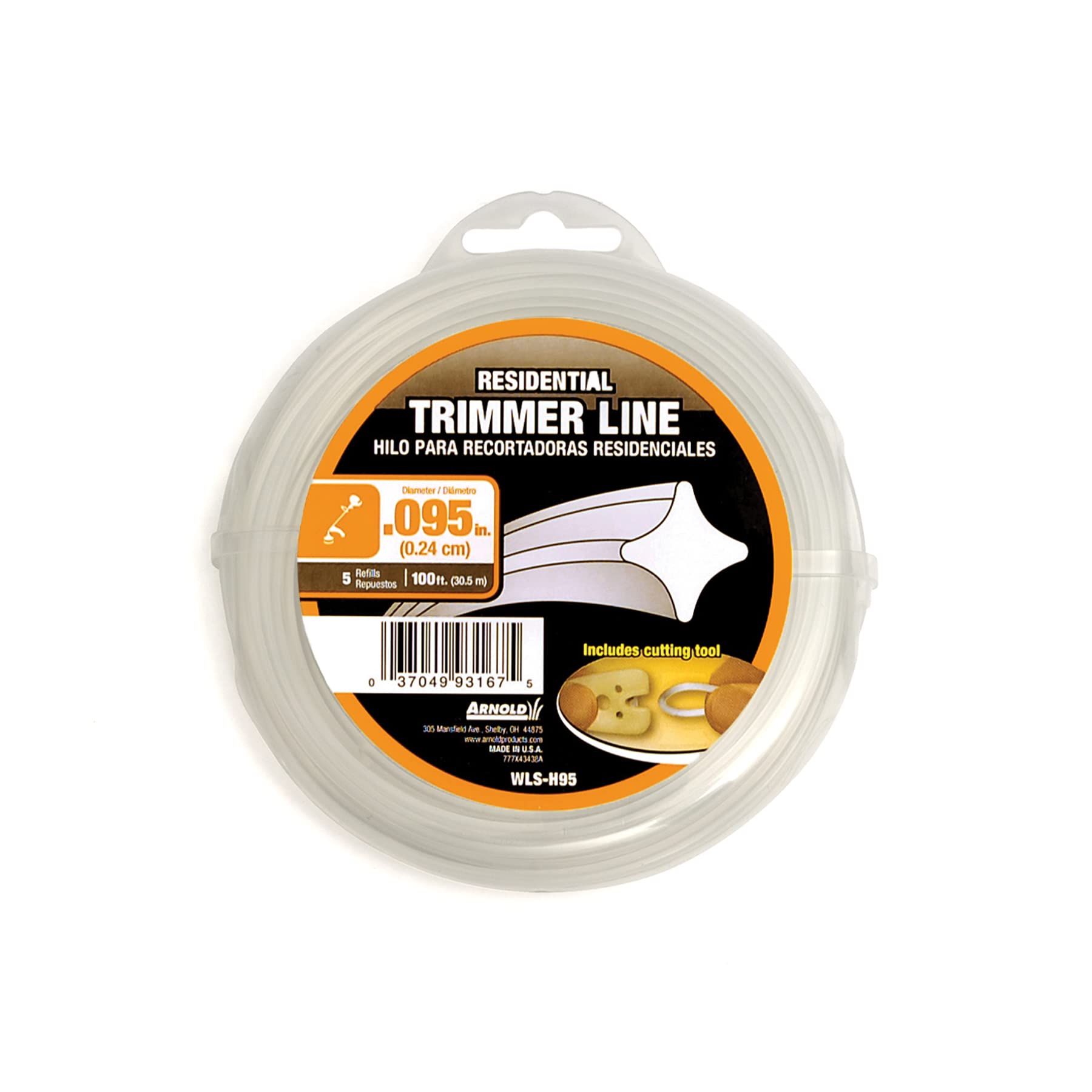 Arnold Residential Grade String Trimmer Line - .095-Inch x 100-Foot - Universal Fit, (WLS-H95)