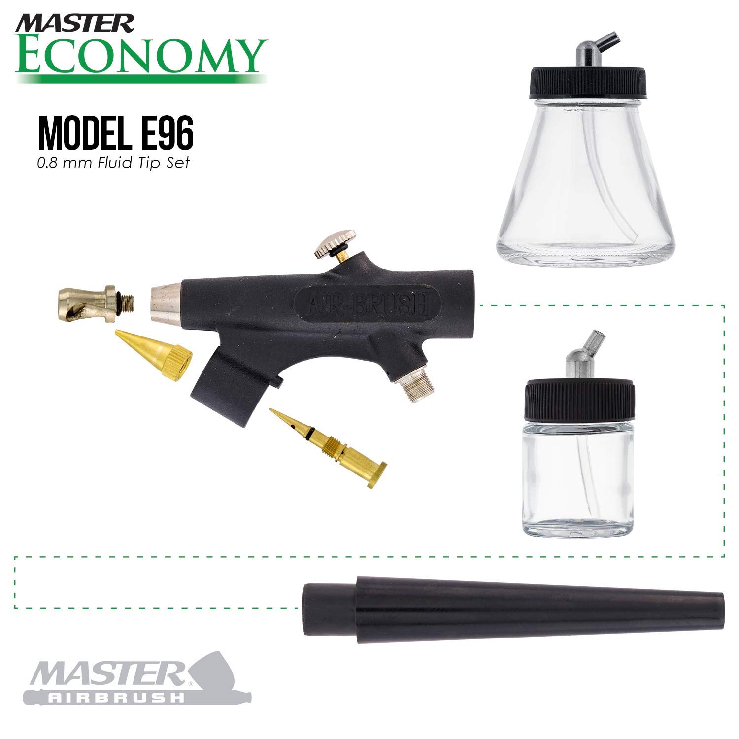 Airbrush Set-Kit-Single Action-Siphon Feed-External Mix-Sunless Tanning