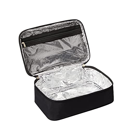 NATURAL STYLE Small Lunch Bag, Mini Portable Thermal Insulated Cooler Bag Lunch Box (Black)