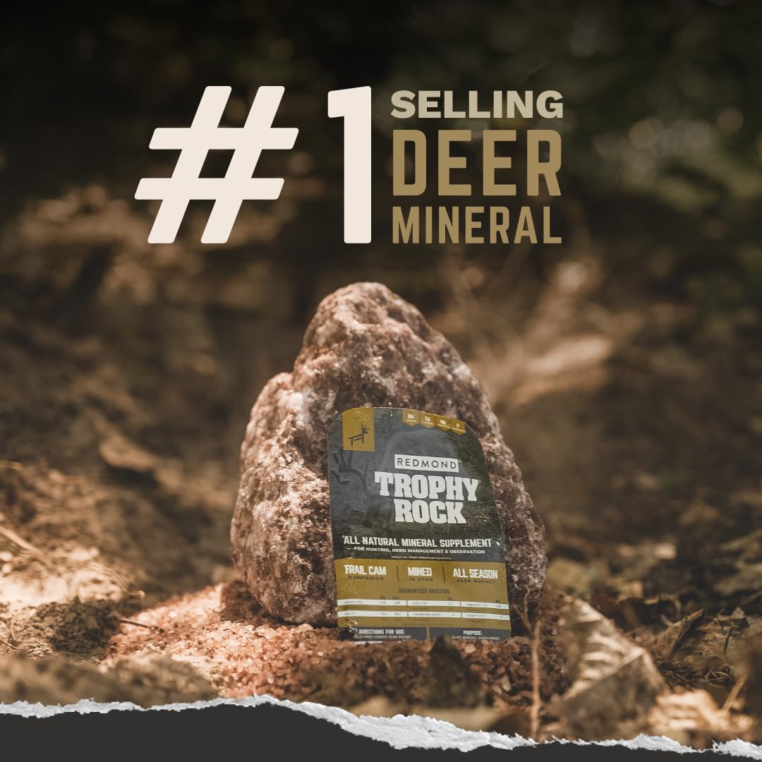TROPHY ROCK Redmond All-Natural Mineral Rock/Salt Lick, Attract Deer and Big Game 12 pounds
