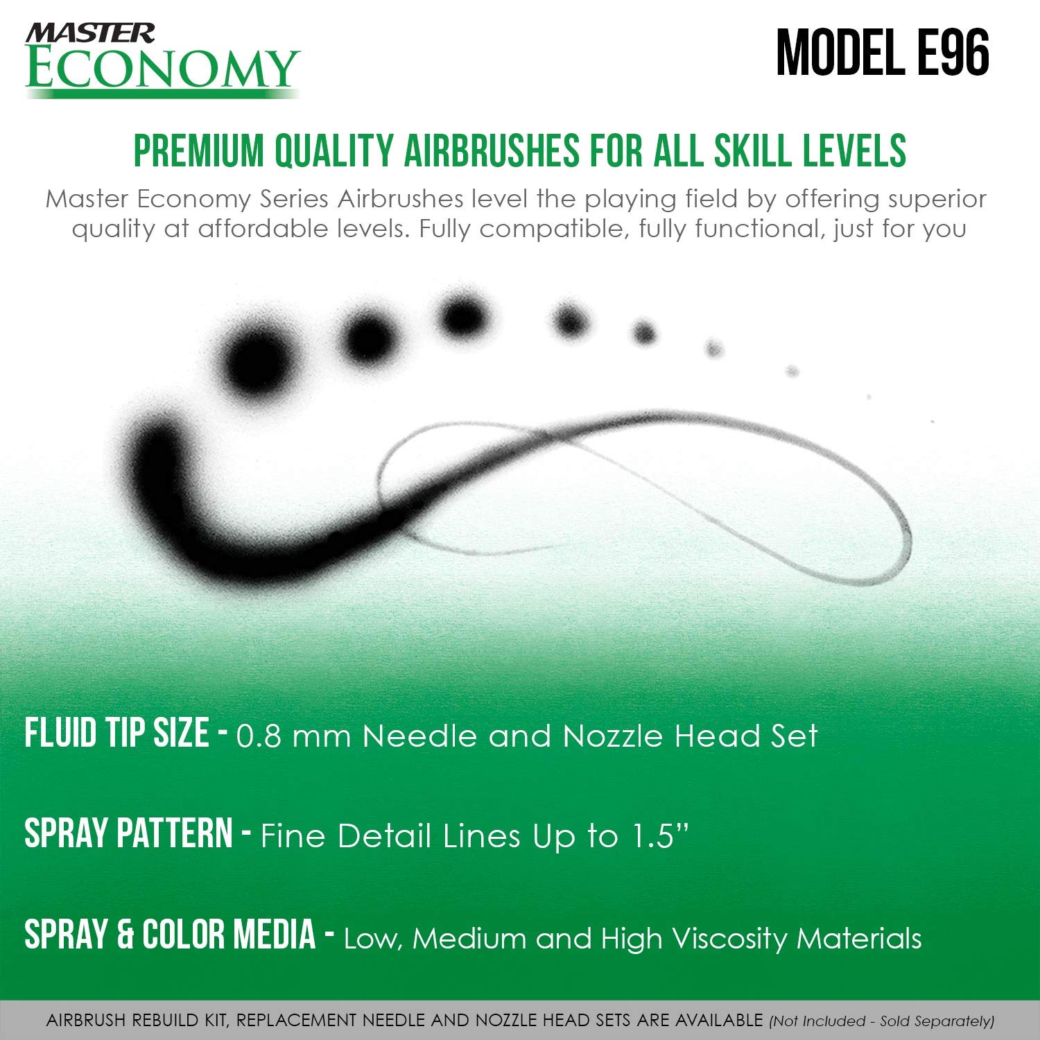 Airbrush Set-Kit-Single Action-Siphon Feed-External Mix-Sunless Tanning