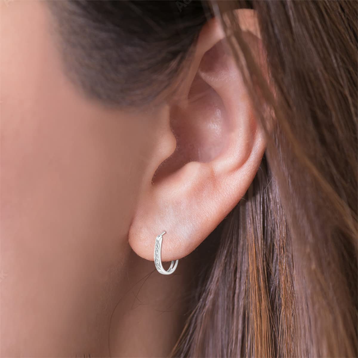 Certified 1/2 Carat TW Diamond Hoop Earrings in 10k White Gold (K-L Color, I2-I3 Clarity)