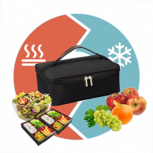 NATURAL STYLE Small Lunch Bag, Mini Portable Thermal Insulated Cooler Bag Lunch Box (Black)