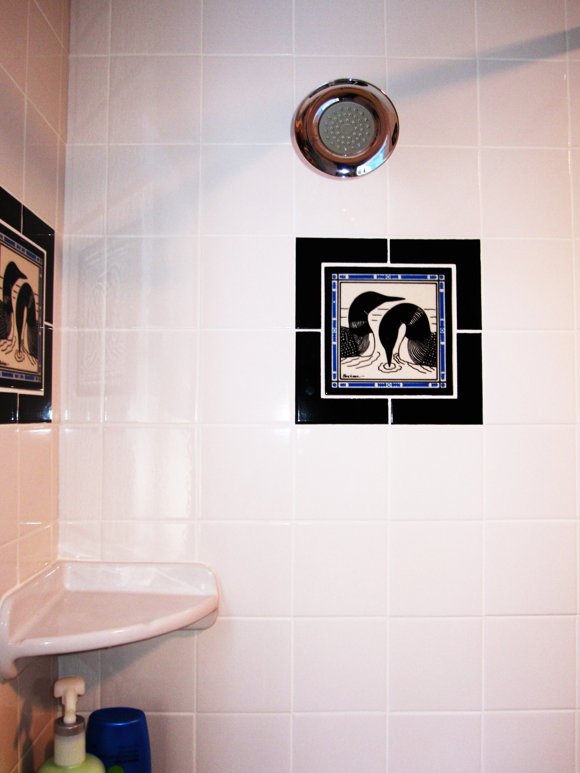 Loon Tile with Mountains - Wall Plaque - Trivet, WL-1