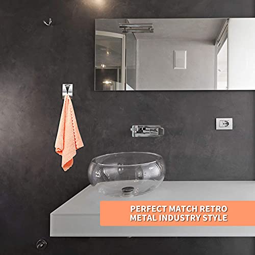 Boao Self Adhesive Grabber Stainless Steel Kitchen Dish Towel Hook Wall Mount Non Drilling Towel Hangers Rack Hand Towel Hook Tea Towel Holders for Bathroom