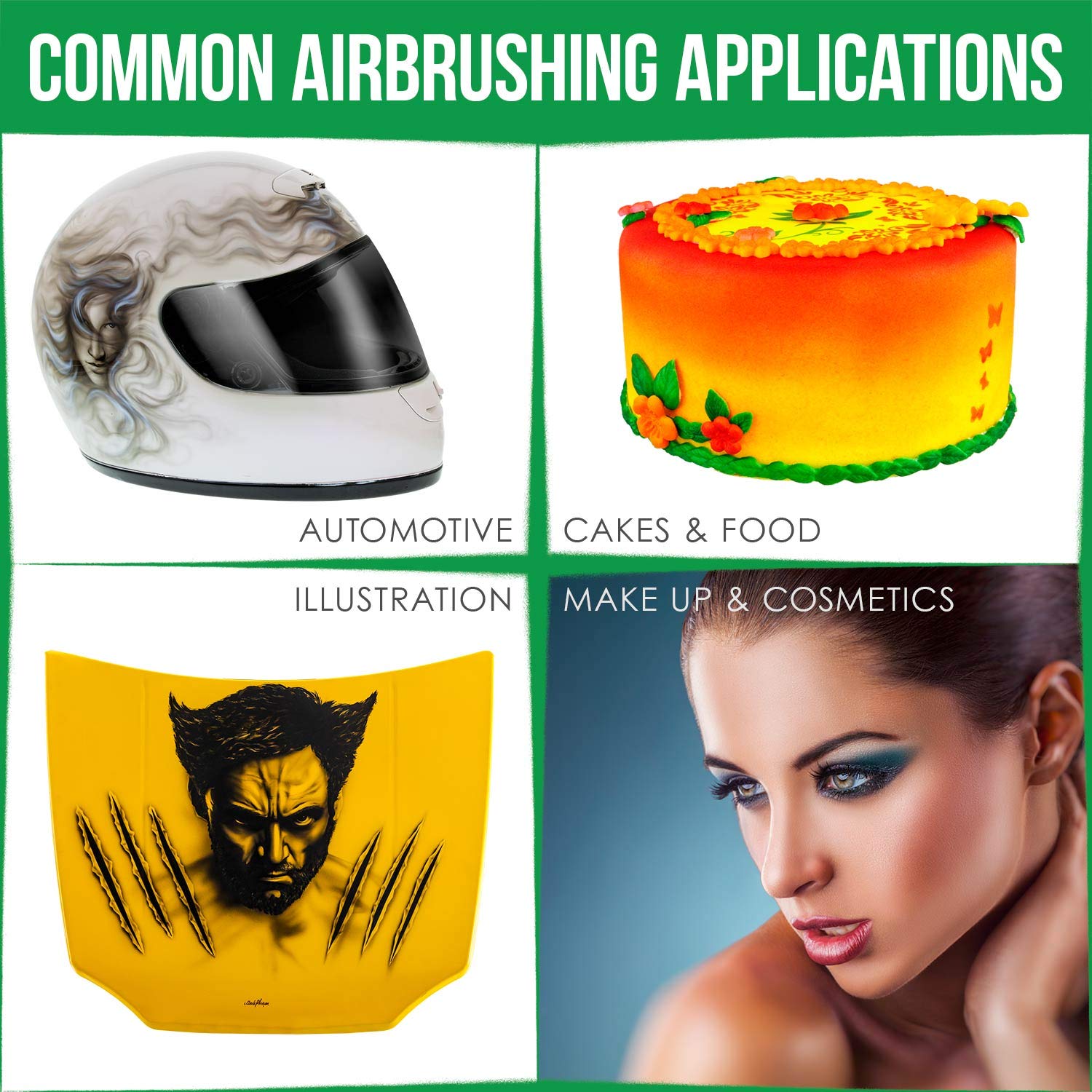 Airbrush Set-Kit-Single Action-Siphon Feed-External Mix-Sunless Tanning
