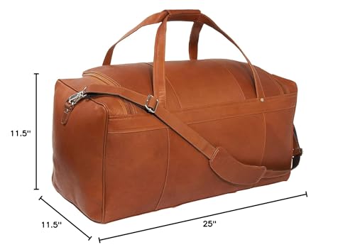 Piel Leather Traveler's Select Large Duffel Bag, Saddle, One Size