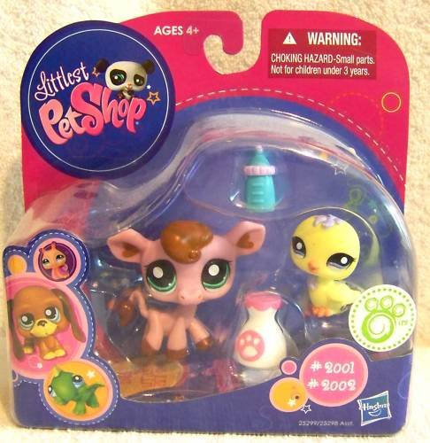 Littlest Pet Shop Cow and Yellow Bird Figure Set