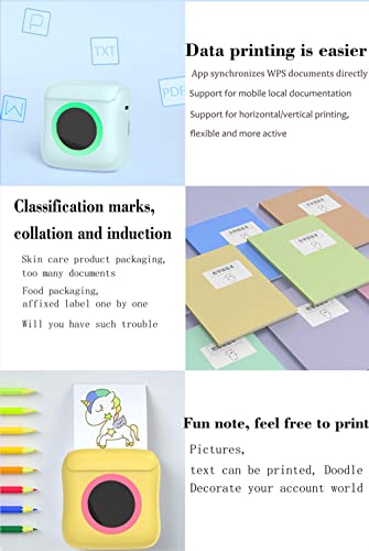 EKIDAZ Portable Printer, Mini Pocket Wireless Bluetooth Thermal Printers with Printing Paper for Smartphone, Inkless Printing for DIY Journal, Photos, Notes, Children Women Gifts (White)