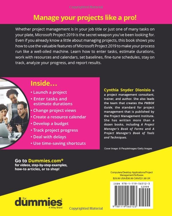 Microsoft Project 2019 For Dummies (Project for Dummies)