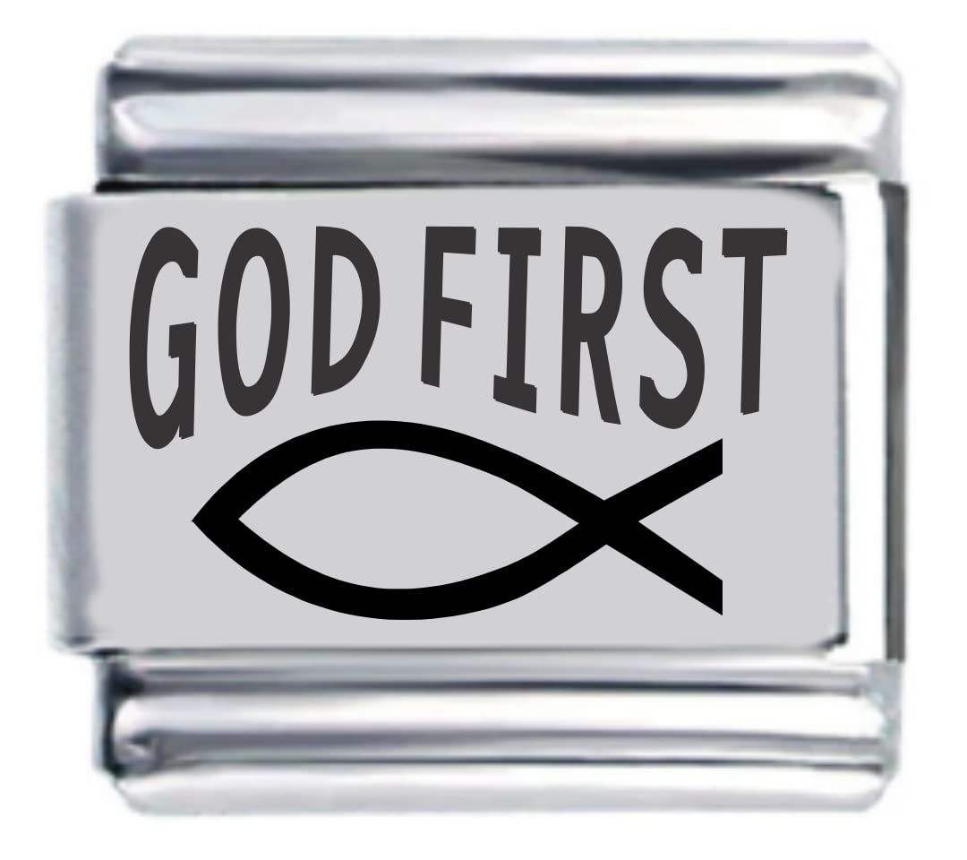 God First Laser Italian Charm