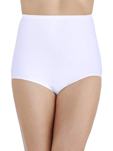 Vanity Fair Women's Perfectly Yours High Waisted Brief Panties, Cotton-Star White, 7