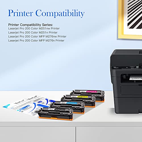 Valuetoner Remanufactured Toner Cartridge Replacement for HP 131X 131A CF210A CF211A CF212A CF213A for Laserjet Pro 200 Color M251nw M251n MFP M276nw MFP M276n Printer (Black,Cyan,Magenta,Yellow)