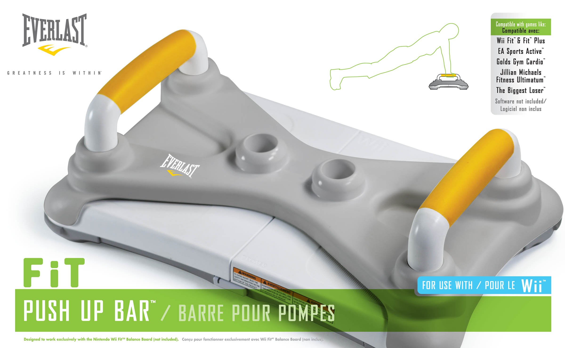 Wii Fit Everlast Push Up Bar