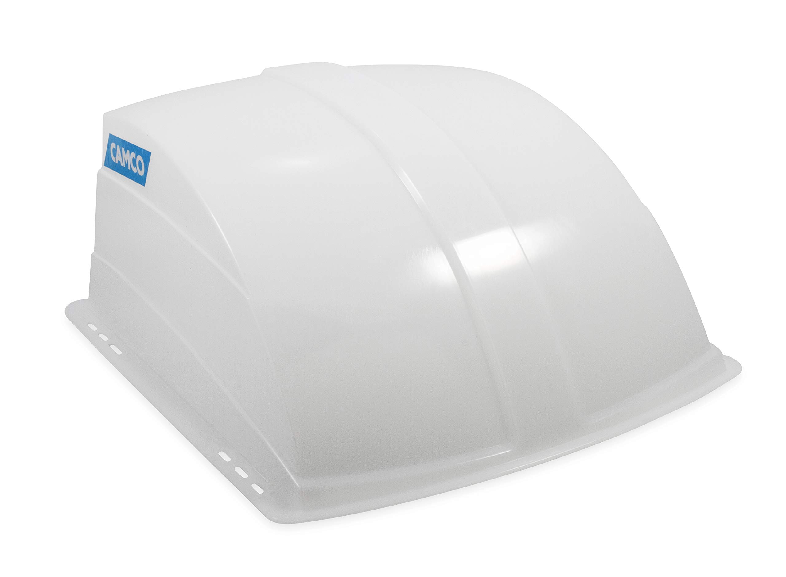 Camco RV Roof Vent Cover | Allows High Flow Air Ventilation Into Your RV, Rain or Shine | Easy Installation | Installation Hardware Included, White (40433)