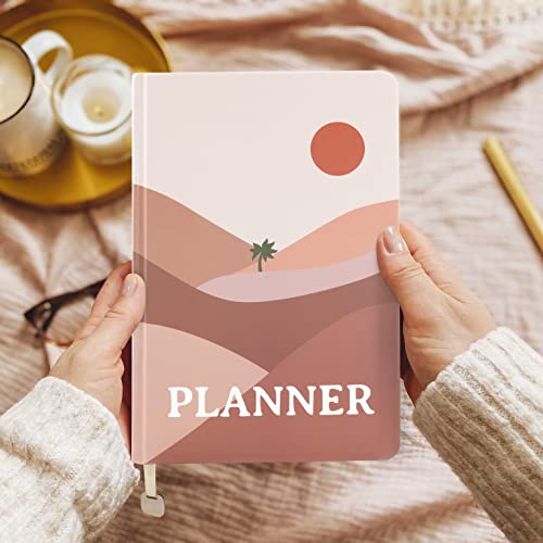 JueNi Daily To Do List Planner Notebook with Stickers (8”x 6”) - 2023 6 Months Undated Task Checklist Academic Planner Journal with Stickers for Time Management- Office Supplies to Organize Appointments & Schedules, Plan Agendas, And Boost Productivity- P
