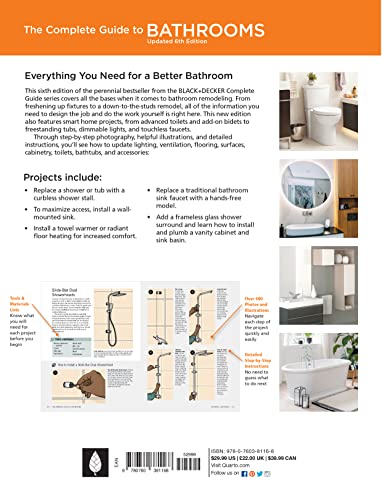 Black and Decker The Complete Guide to Bathrooms Updated 6th Edition: Beautiful Upgrades and Hardworking Improvements You Can Do Yourself (Black & Decker Complete Photo Guide)