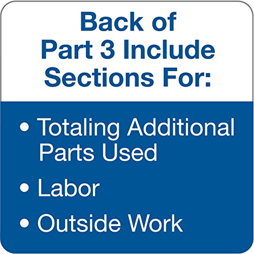 Adams Auto Repair Order Forms, 8.5 x 7.44 Inch, 3-Part, Carbonless, 50-Pack, White and Canary (GT3870)