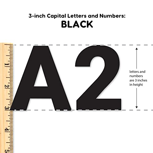 FreshCut Crafts | Bulletin Board Letters & Numbers, Black 3 in. Capital Alphabet Letters, Numbers, Punctuation, US Made Card Stock Punch Out Letters for Posters, Bulletin Boards, Classroom (209 pc)