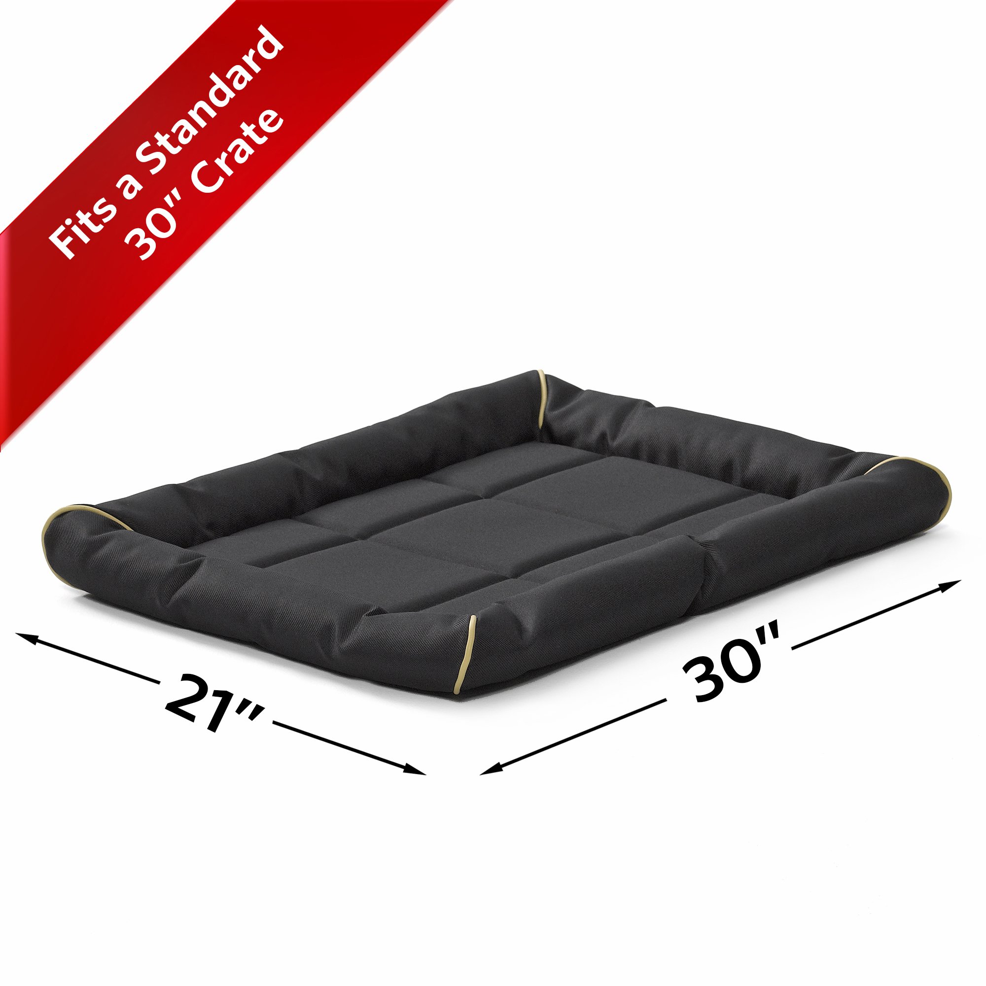 MidWest Homes for Pets Water Repellant Easy Wipe Clean Ultra-Rugged MAXX Dog Beds, Super Durable Dog Bed Designed to Fit 30-inch Dog Crates, Features Slip Resistant Bottom, Part 40530-BK, Black