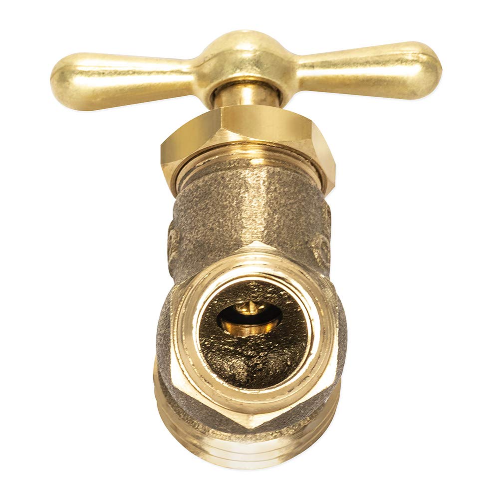 Eastman Male No-Kink Hose Bibb, 1/2 Inch MIP Connection, Brass Plumbing Fitting, 20205
