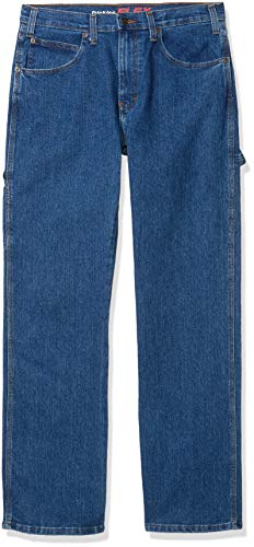 Dickies mens Flex Carpenter Denim Jeans, Stonewashed Indigo Blue, 32W x 32L US