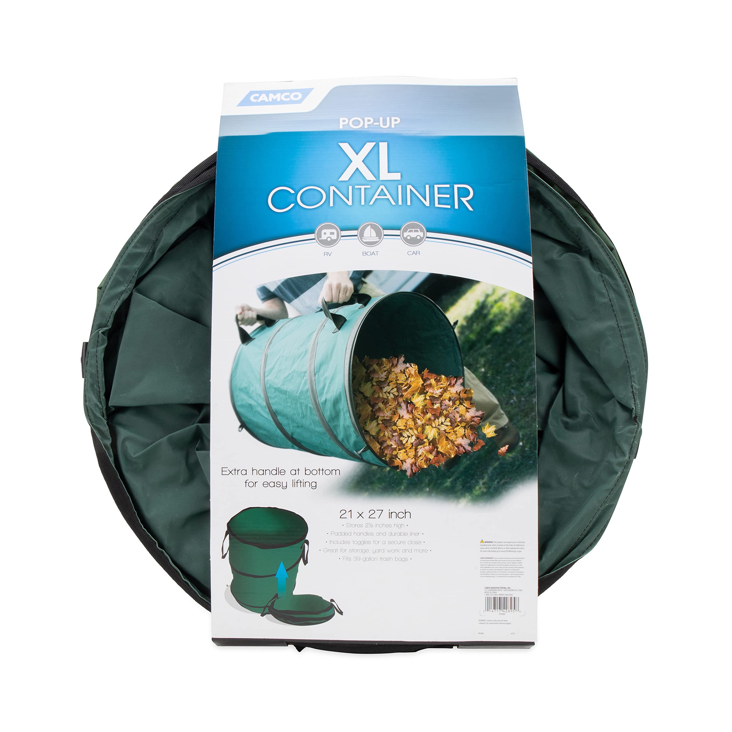 Camco 42895 XL Collapsible Container-22 X 28", Green