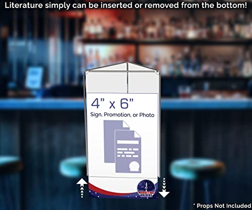 10 Pack Sign Holder Multi Sided 4 x 6 Inch Clear Acrylic Counter Signage Display Accommodates 3 Images for Bars Restaurants and Nightclubs by Marketing Holders